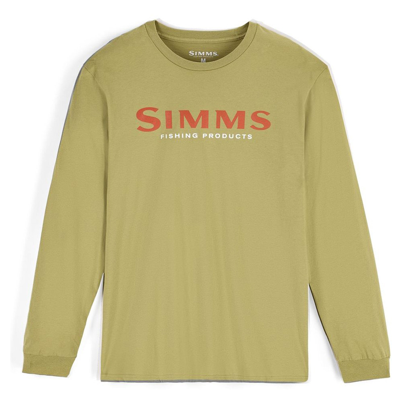 Simms Logo Shirt LS Tent Green | Fishline.se